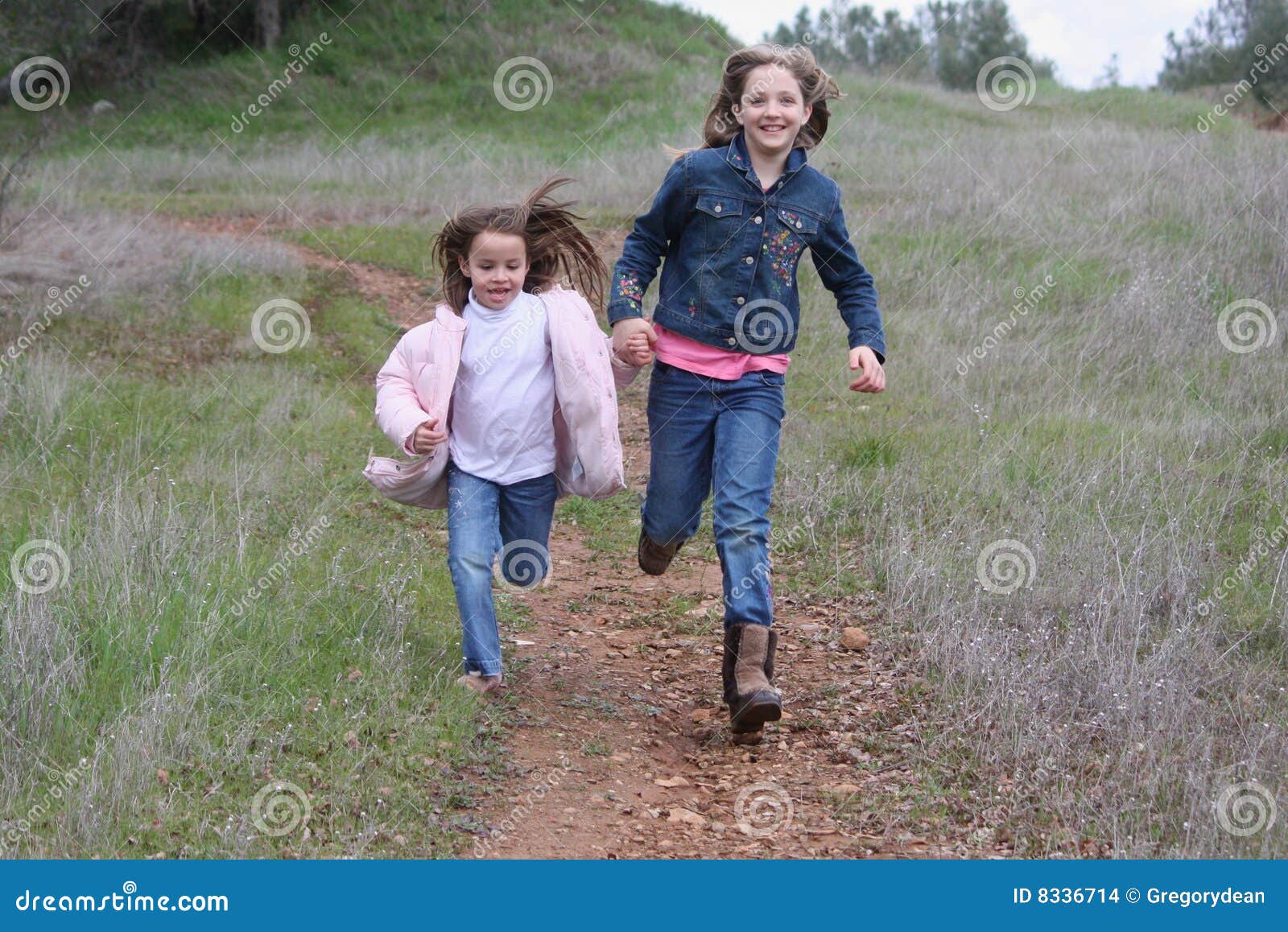Two girls running stock photo. Image of blond, happiness - 8336714