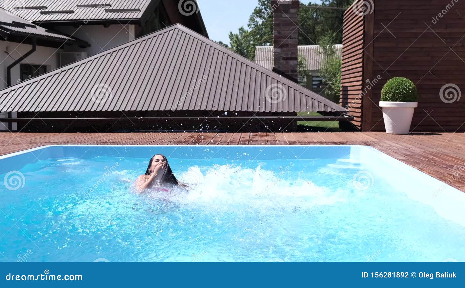Two Girls Jumping into the Pool Stock Footage - Video of love, blue ...