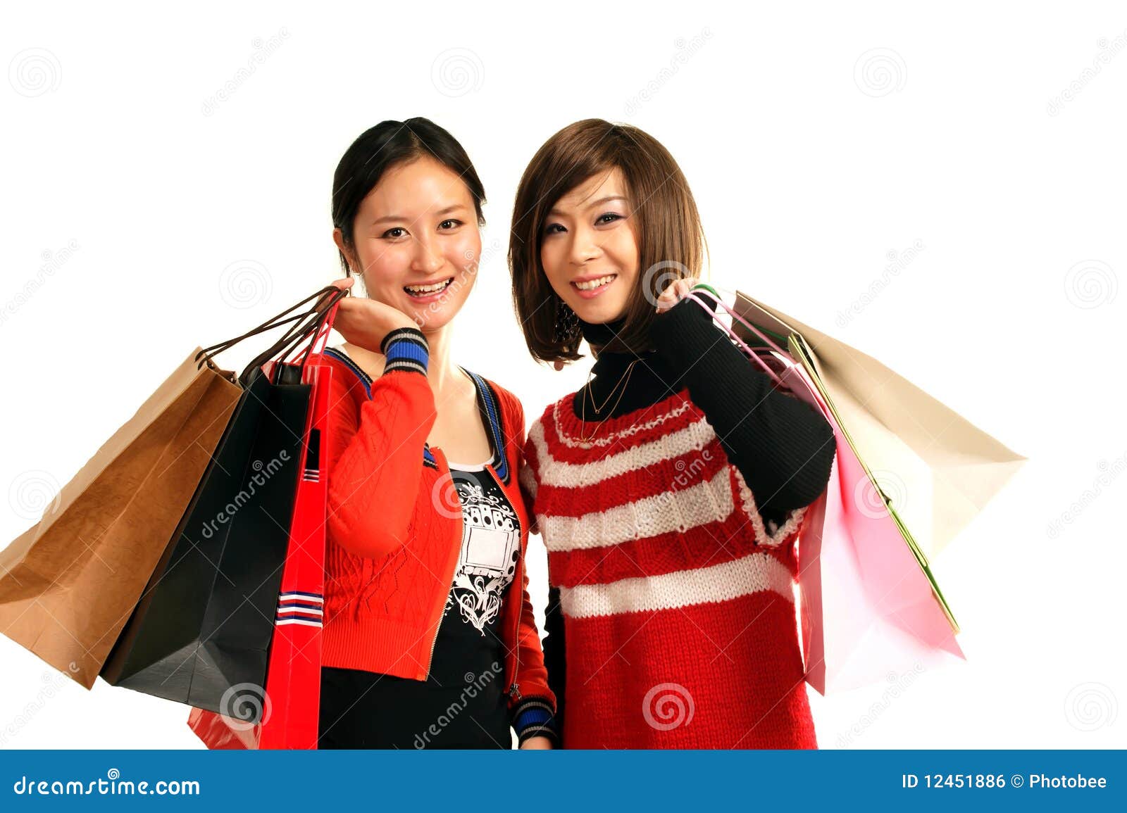 Two girls shopping stock photo. Image of glamour, contemporary - 12451886