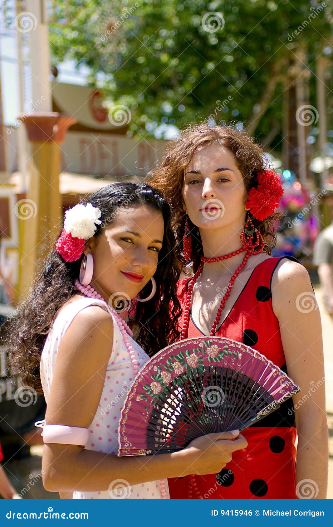 Two Girls at the Spanish Fair Stock Photo - Image of spanish, feria ...