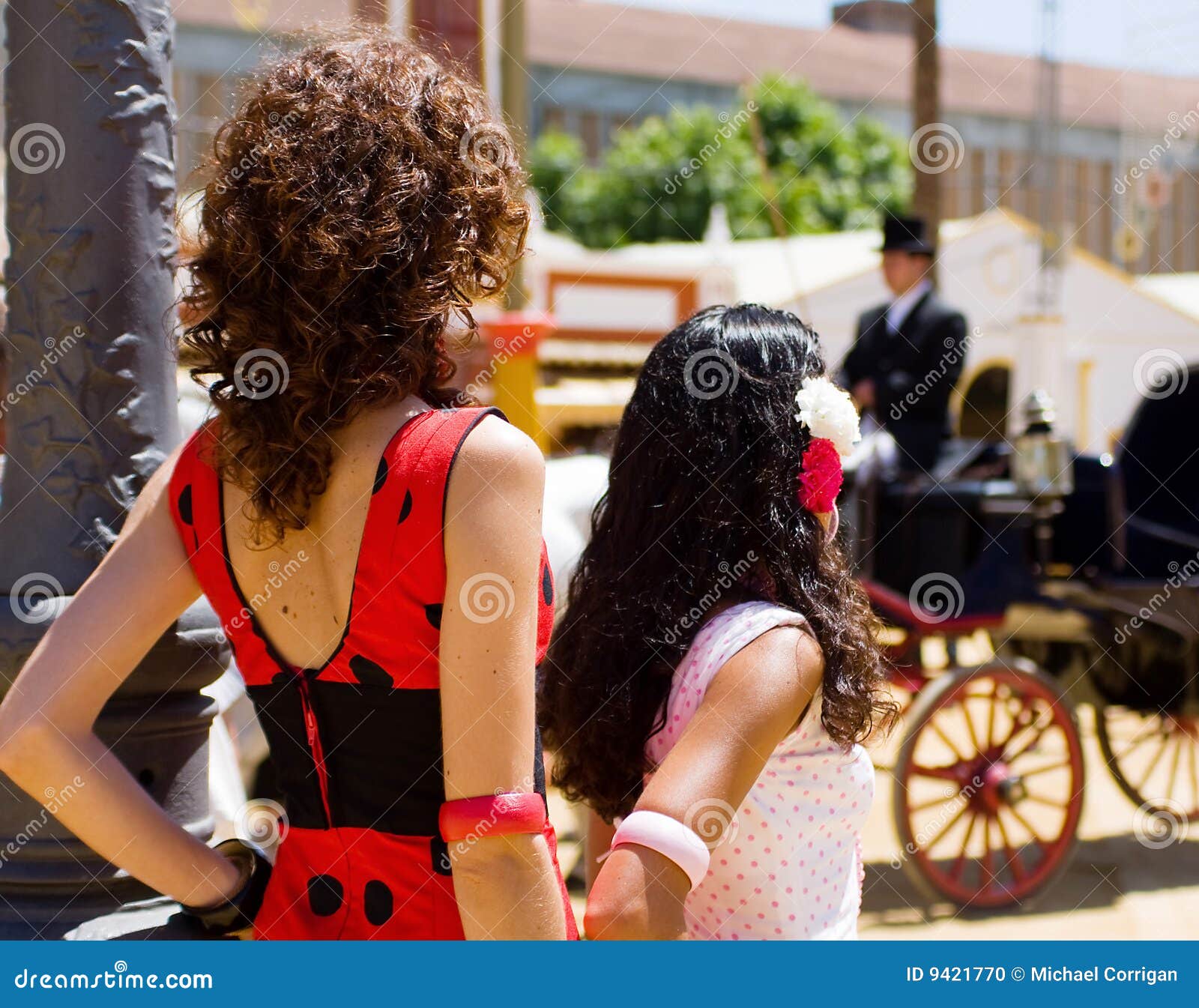 Two Girls at the Spanish Fair Stock Photo - Image of smile, hispanic ...