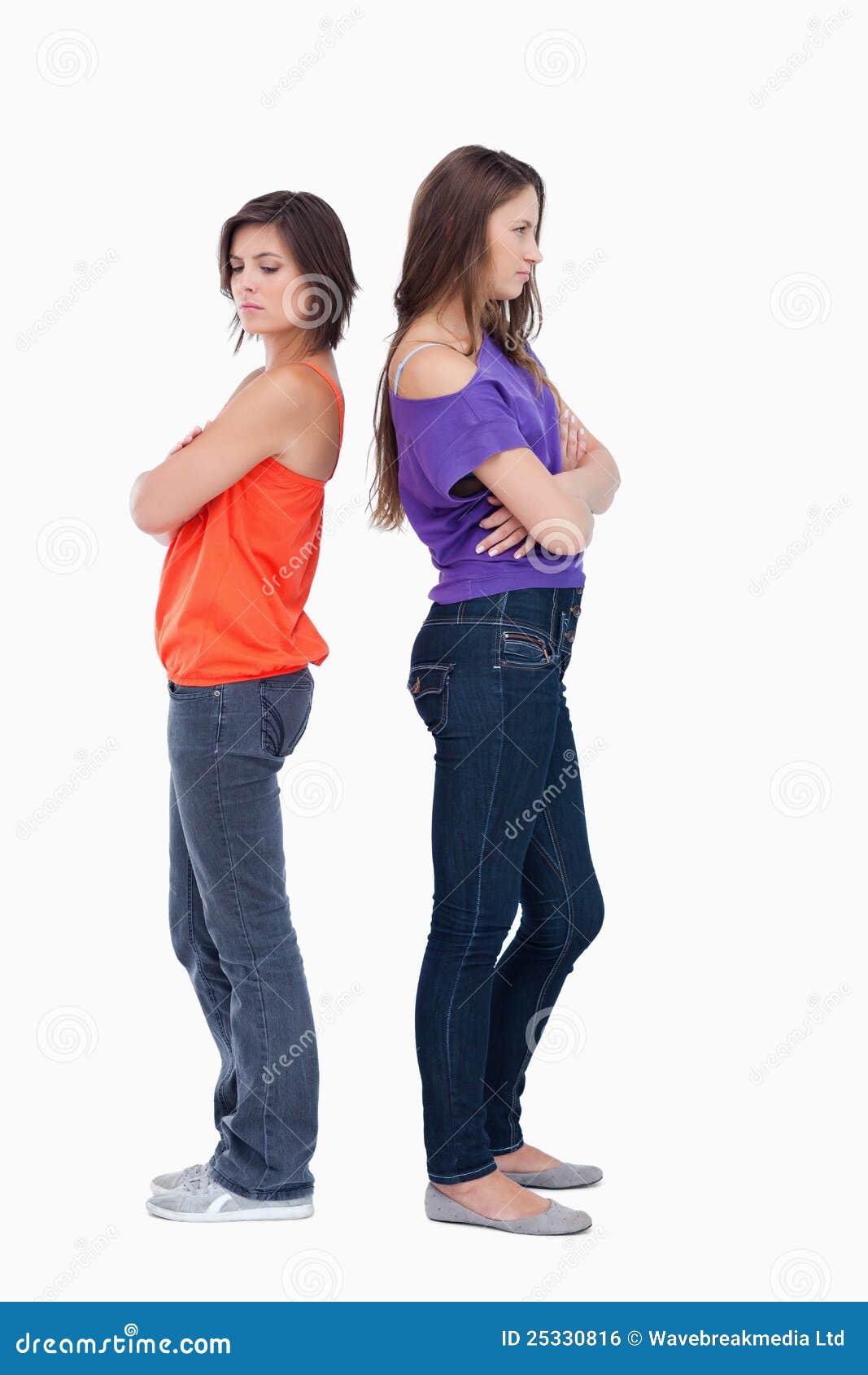 Two Girls Standing Back To Back Stock Photo - Image of attractive ...
