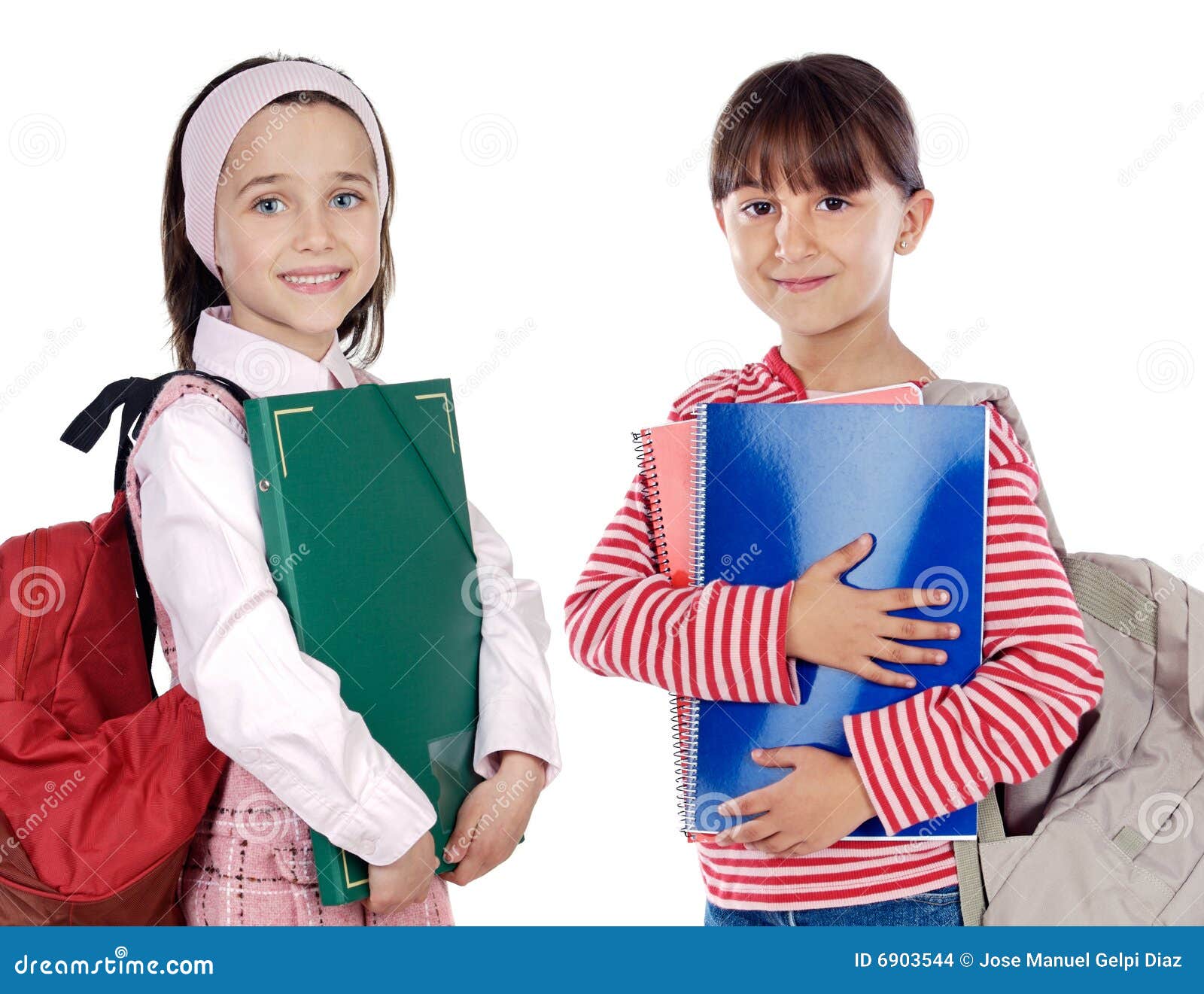 Two Girls Students Returning To School Stock Photo - Image of ...