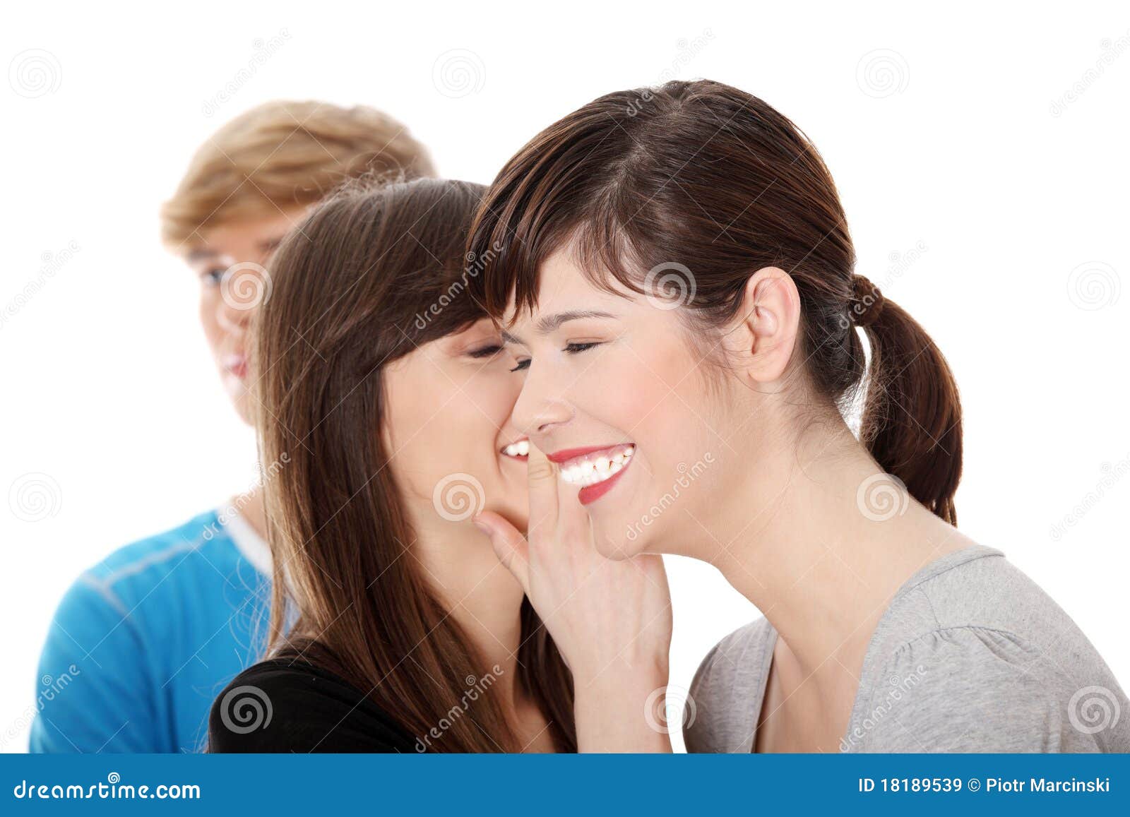 Two girls talking stock image. Image of girl, blond, brunette - 18189539