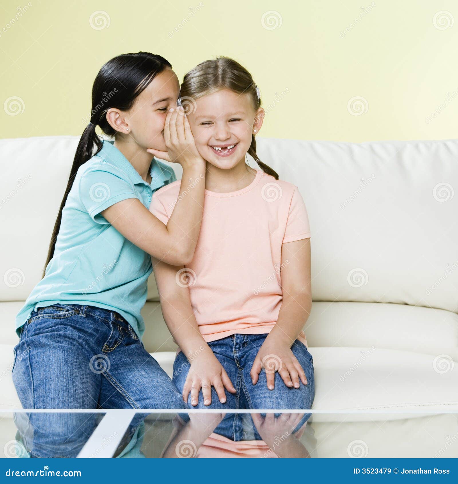 Two Girls Telling Secret on Co Stock Image - Image of communication ...