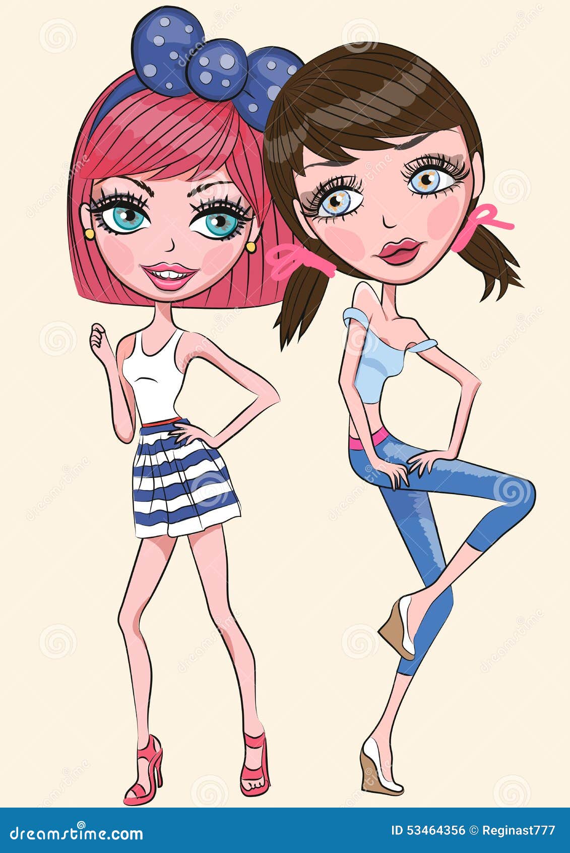Two girls stock vector. Illustration of gift, clip, adult - 53464356
