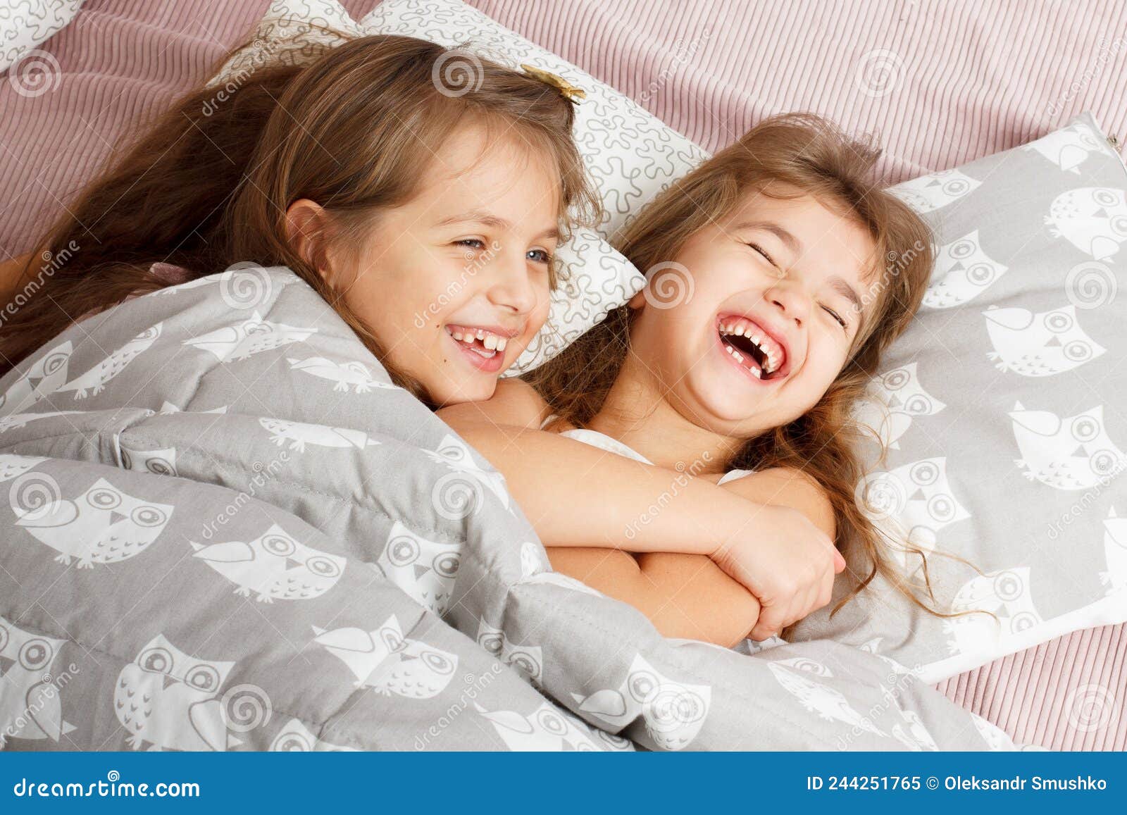 Two Girls Who Laugh, Enjoy and Play Stock Image - Image of cheerful ...