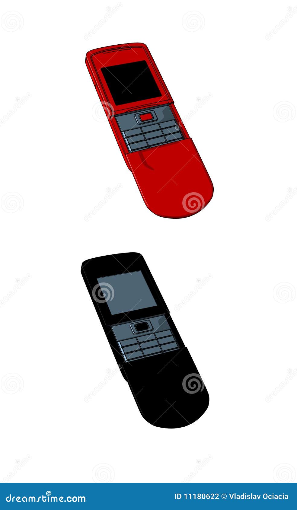 Two Glamour mobile phones stock illustration. Illustration of phone ...