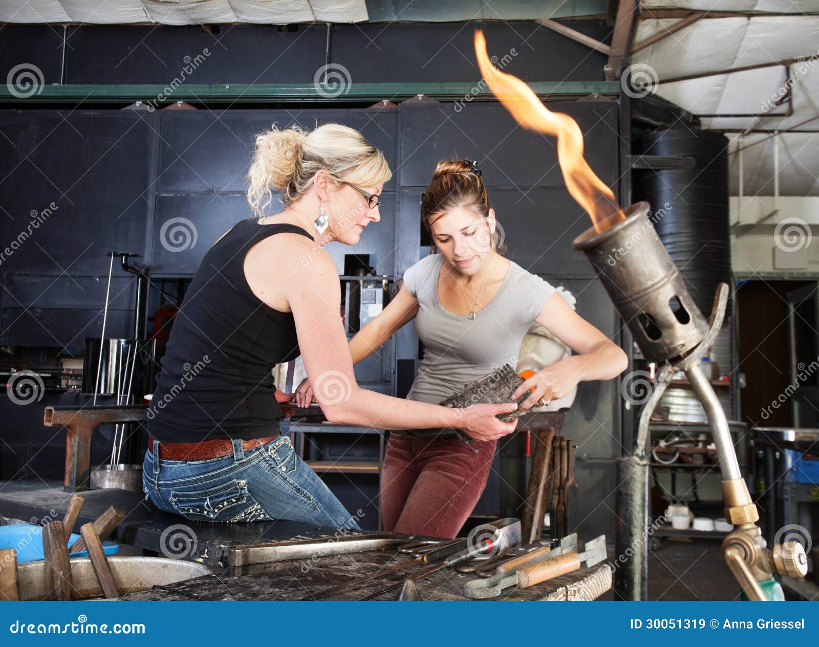 Workers Cleaning Hot Tools stock image. Image of european - 30051319