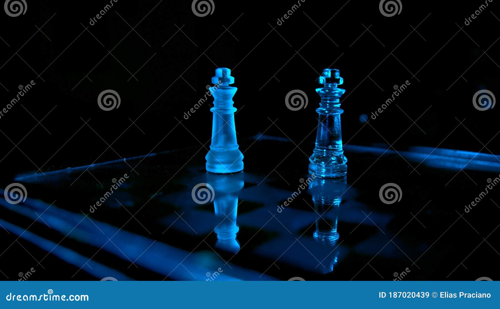 Two Kings Face Off Over a Chessboard Stock Image - Image of table ...
