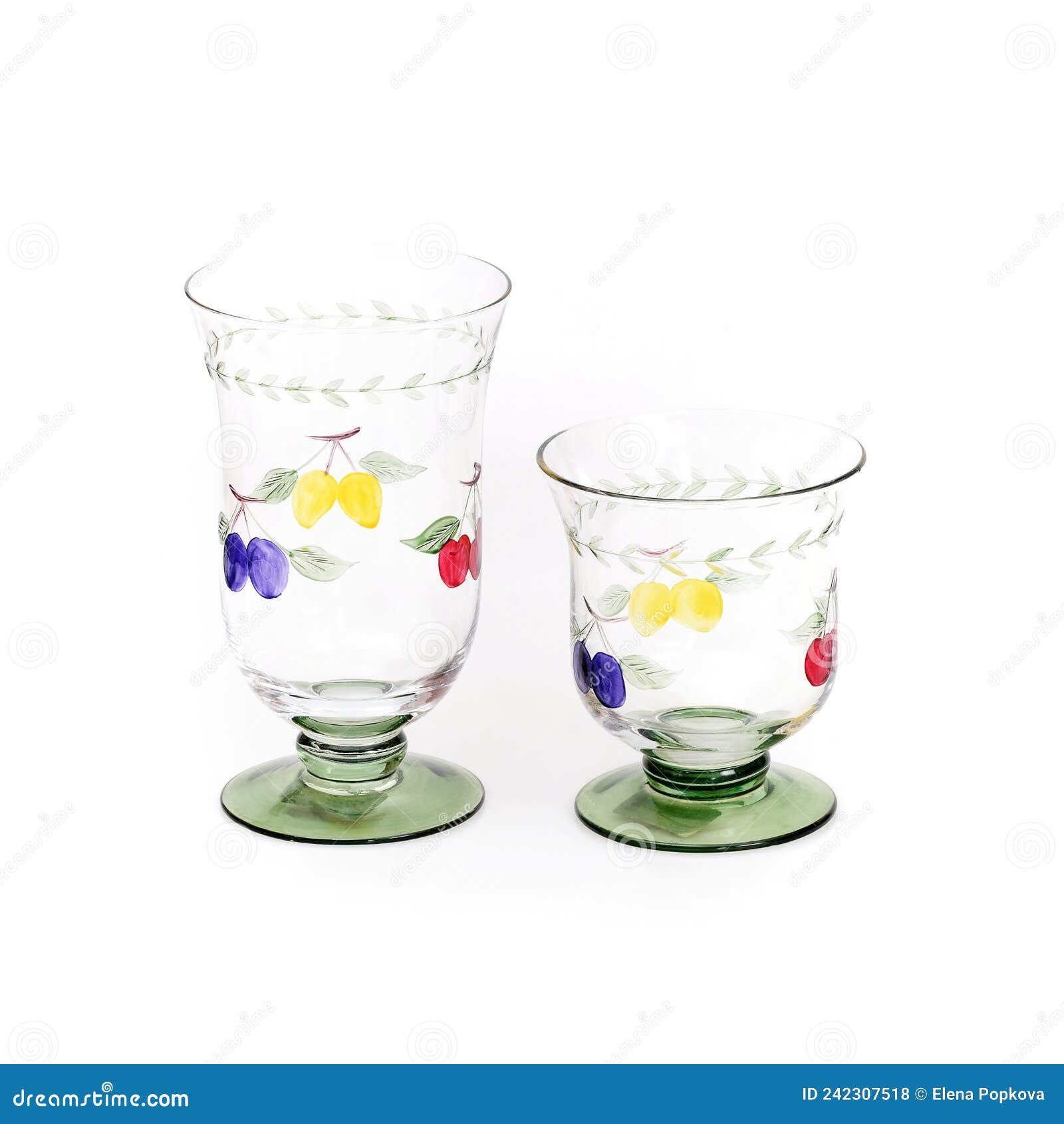 Two Glass Goblets Isolated on White Background Stock Photo - Image of ...