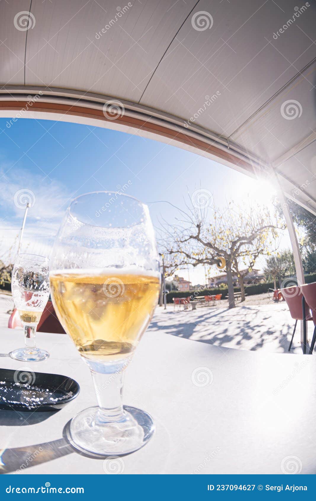 Two Glasses of Beer with Morning Sun Stock Image - Image of glasses ...