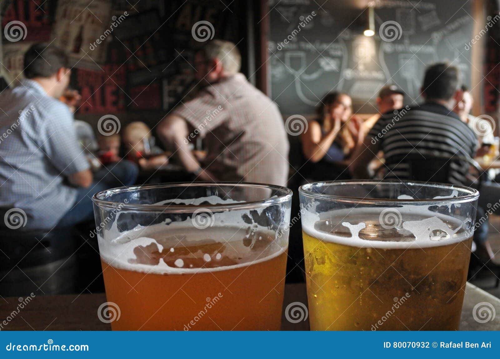 Two Glasses of Beer on a Pub Table Editorial Photography - Image of ...
