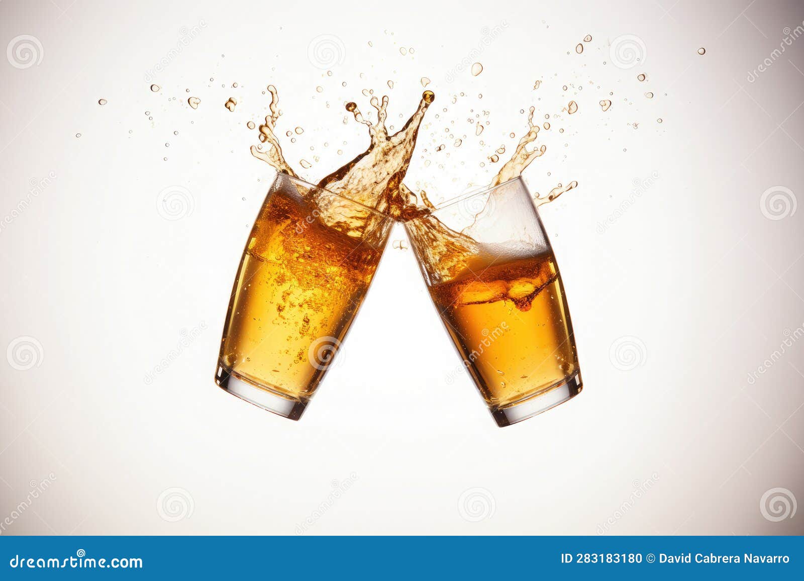 Two Glasses of Beer Toasting Creating Splash Stock Illustration ...