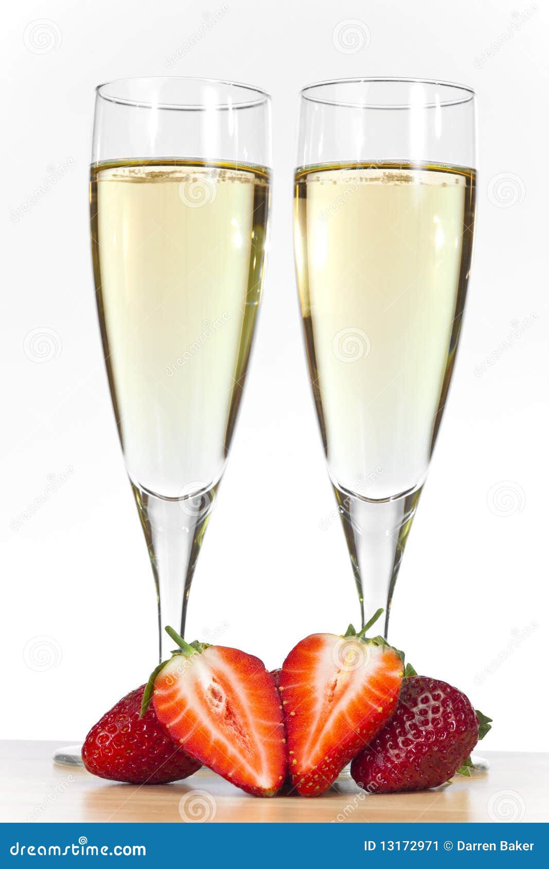 Two Glasses of Champagne and Strawberries Stock Image - Image of fruit ...