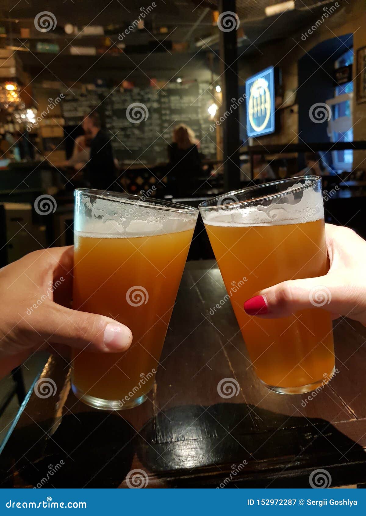 Two Glasses Of Beer In A Pub Editorial Photography Image Of