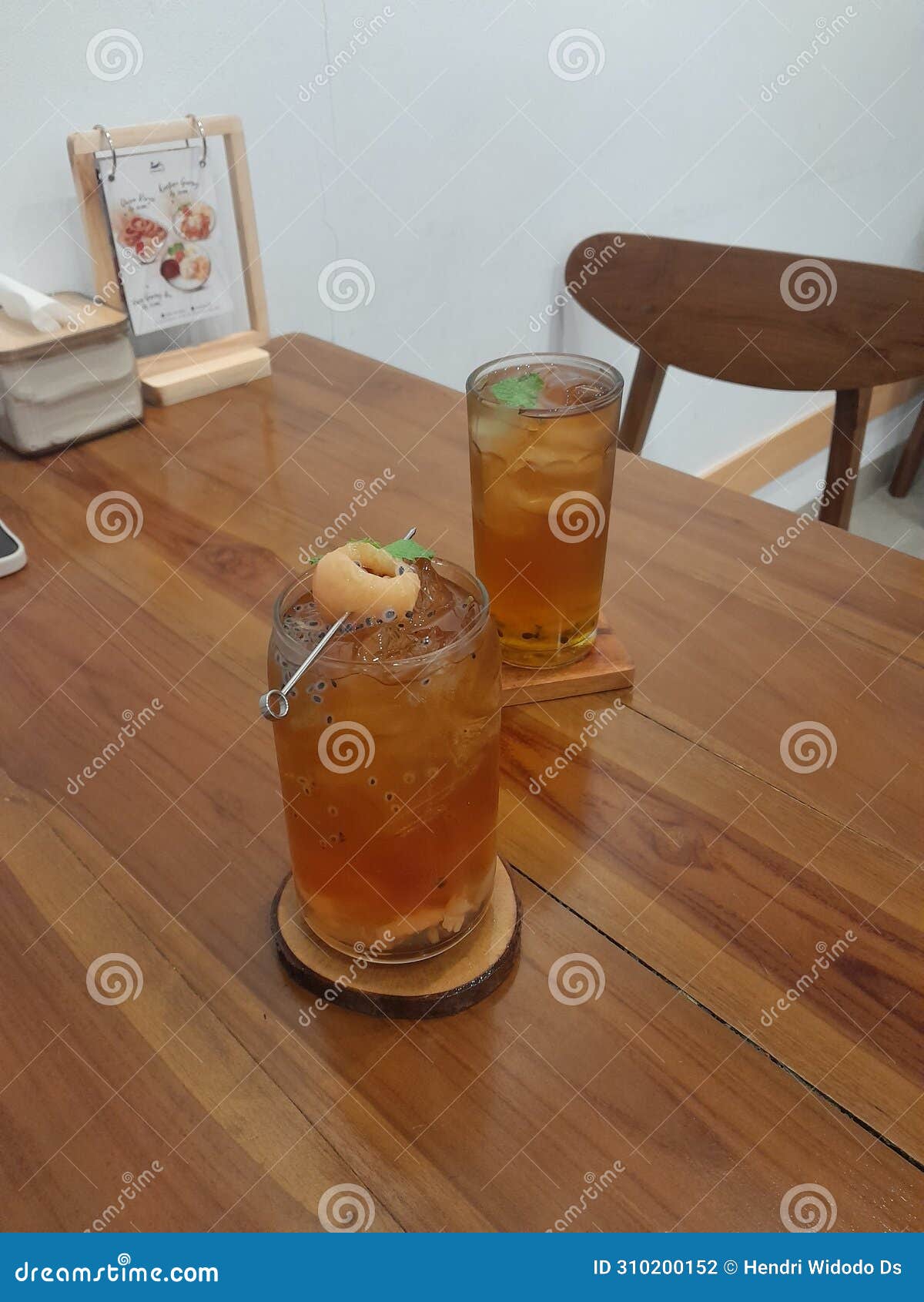 Two Glasses of Lychee Iced Tea on a Refreshing Afternoon Stock Photo ...