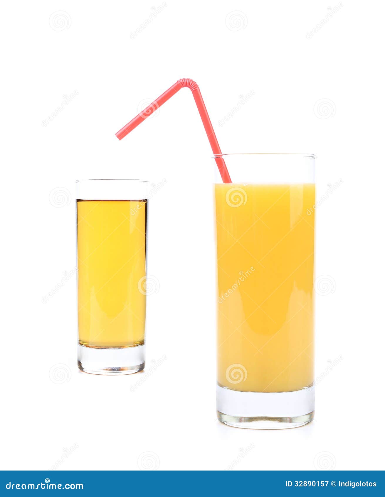 Two Glasses of Orange Juice Stock Image - Image of white, freshness ...