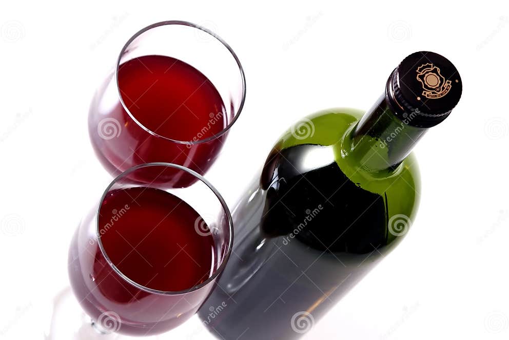 Two glasses of red wine stock image. Image of winery, dinner - 1959381