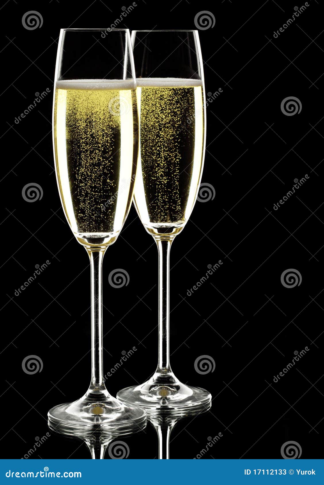 Sparkling Wine Glasses On Luxurius Background Stock Photo ...