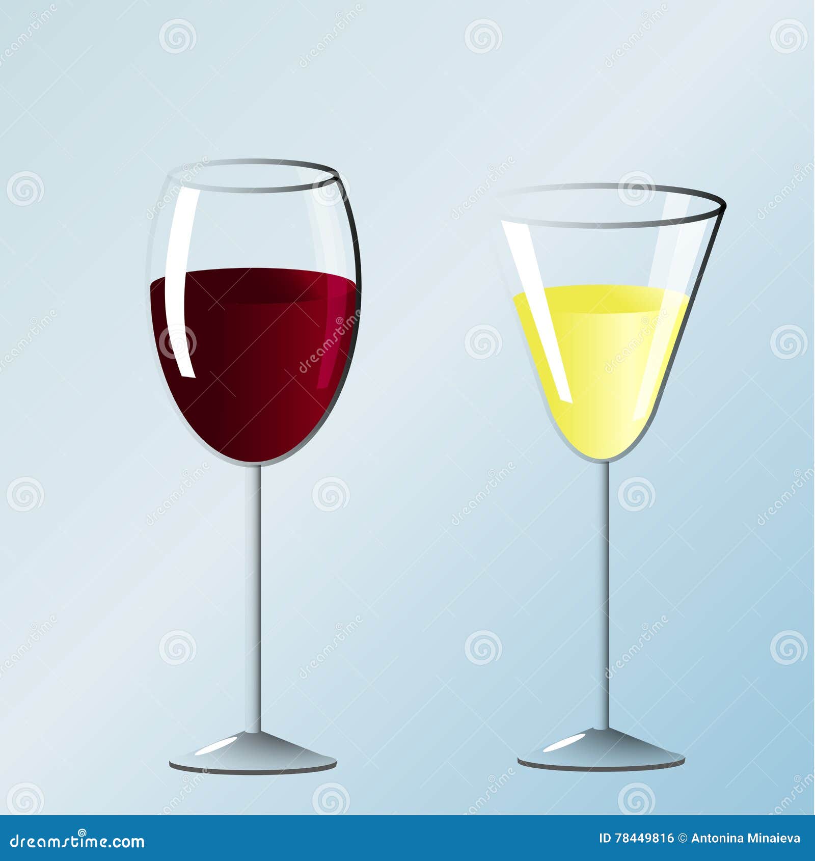 Two glasses of wine stock vector. Illustration of dinner - 78449816