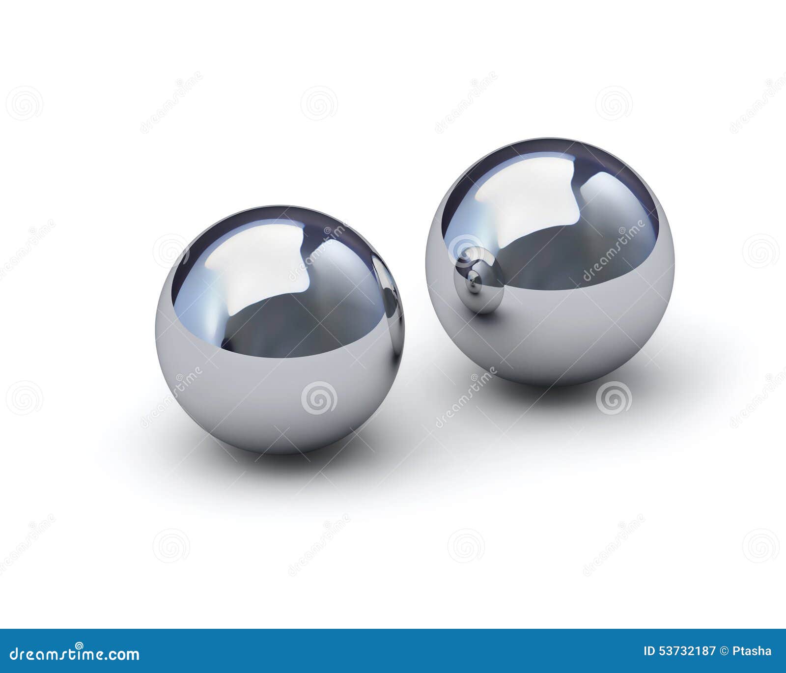 Two Glossy Metal Spheres with Clipping Path Stock Illustration ...