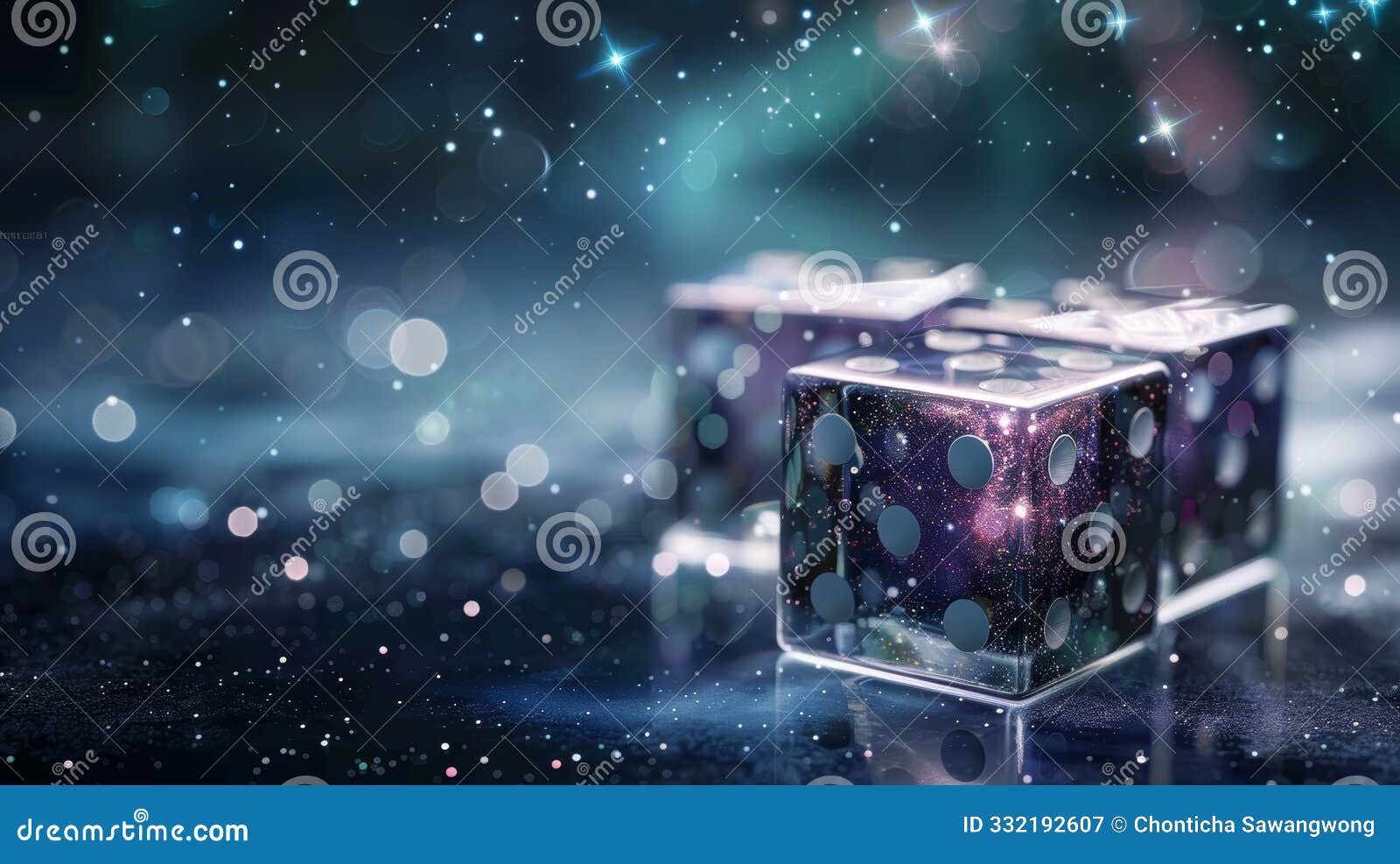 Two Glowing, Abstract Gift Boxes with Cosmic Designs, Against a Starry ...