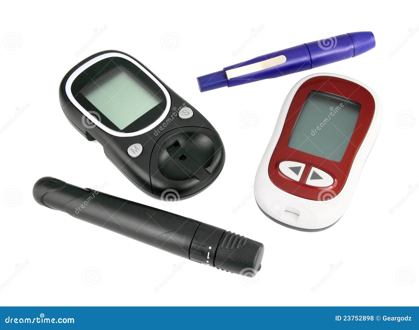 Two Glucometer Isolated on White Background Stock Photo - Image of ...