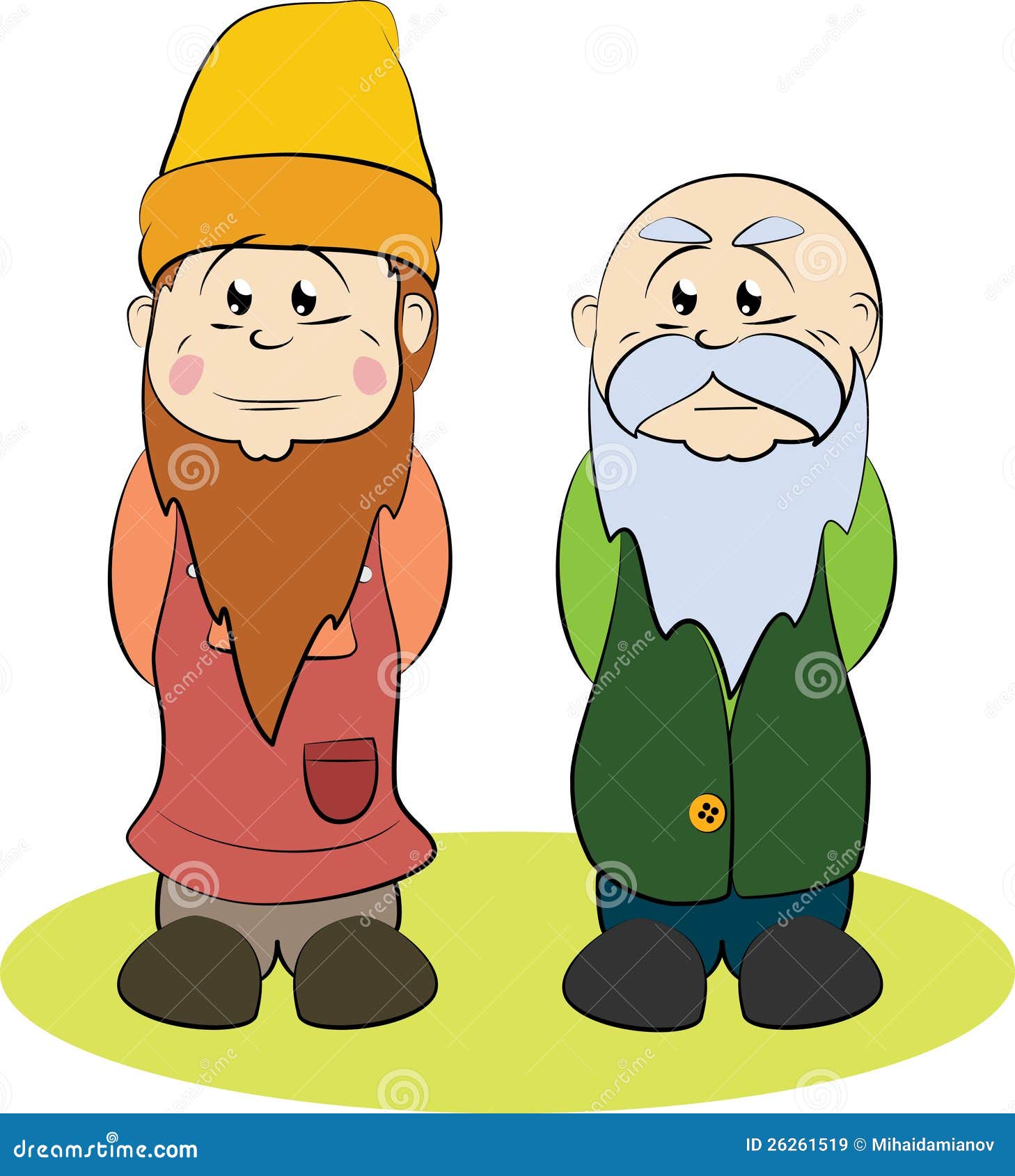 Two Gnomes, a Younger One and an Older One Stock Illustration ...