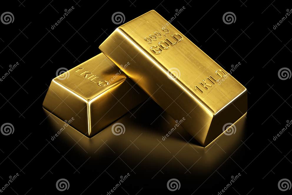 Two gold bars stock illustration. Illustration of gold - 17073399