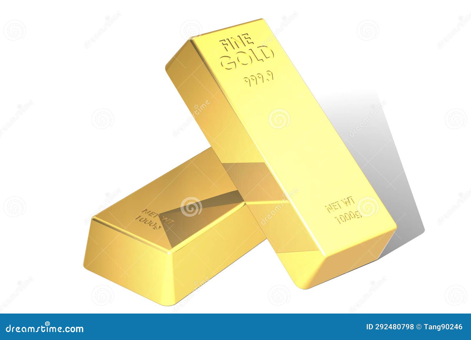 Two Gold Bars As White Background Stock Illustration - Illustration of ...