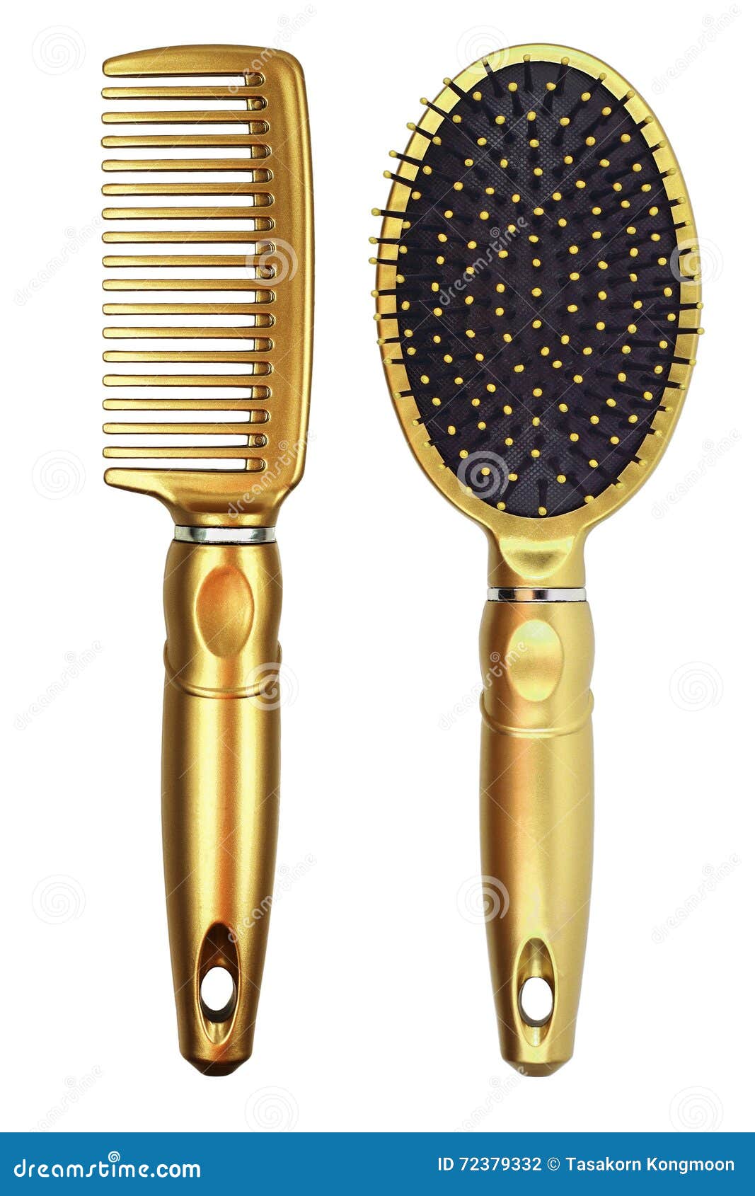 Two Gold Combs Isolated on White Stock Photo - Image of barber ...