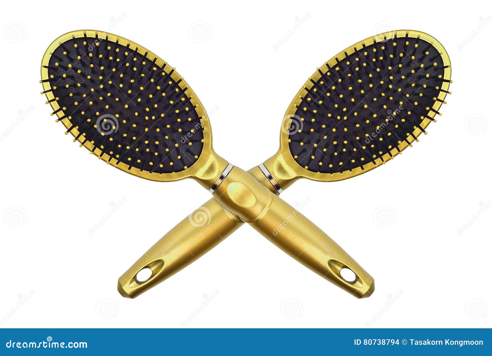 Two Gold Combs Isolated on White Stock Photo - Image of equipment ...