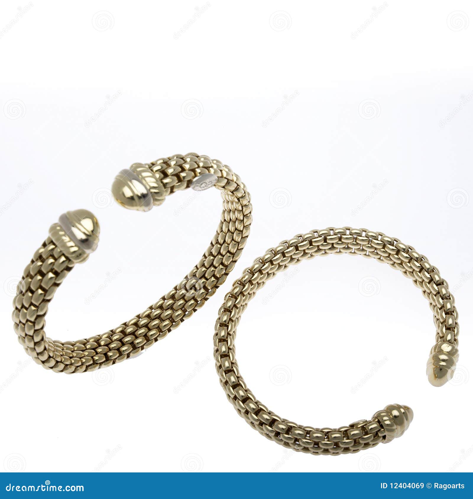 Two Gold Cuff Bracelets editorial stock image. Image of precious - 12404069