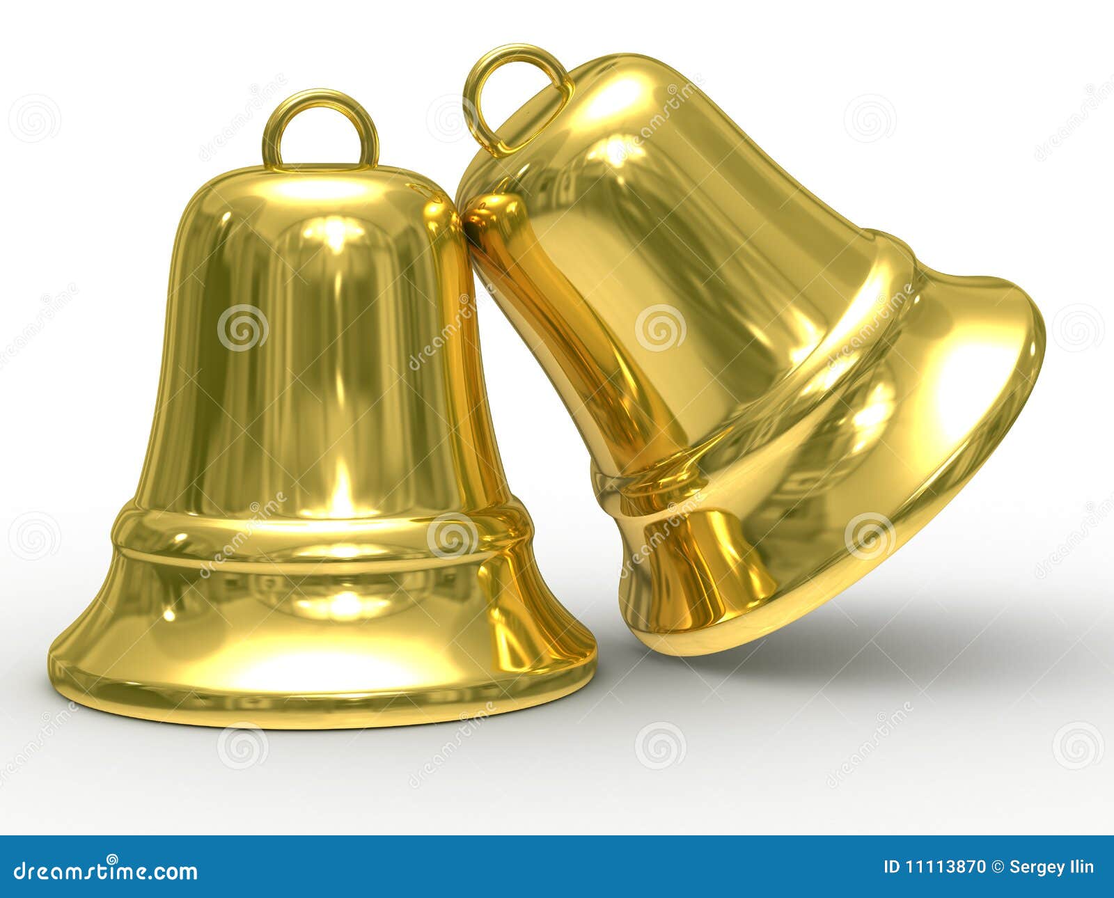Two Gold Hand Bell on White Background Stock Illustration ...