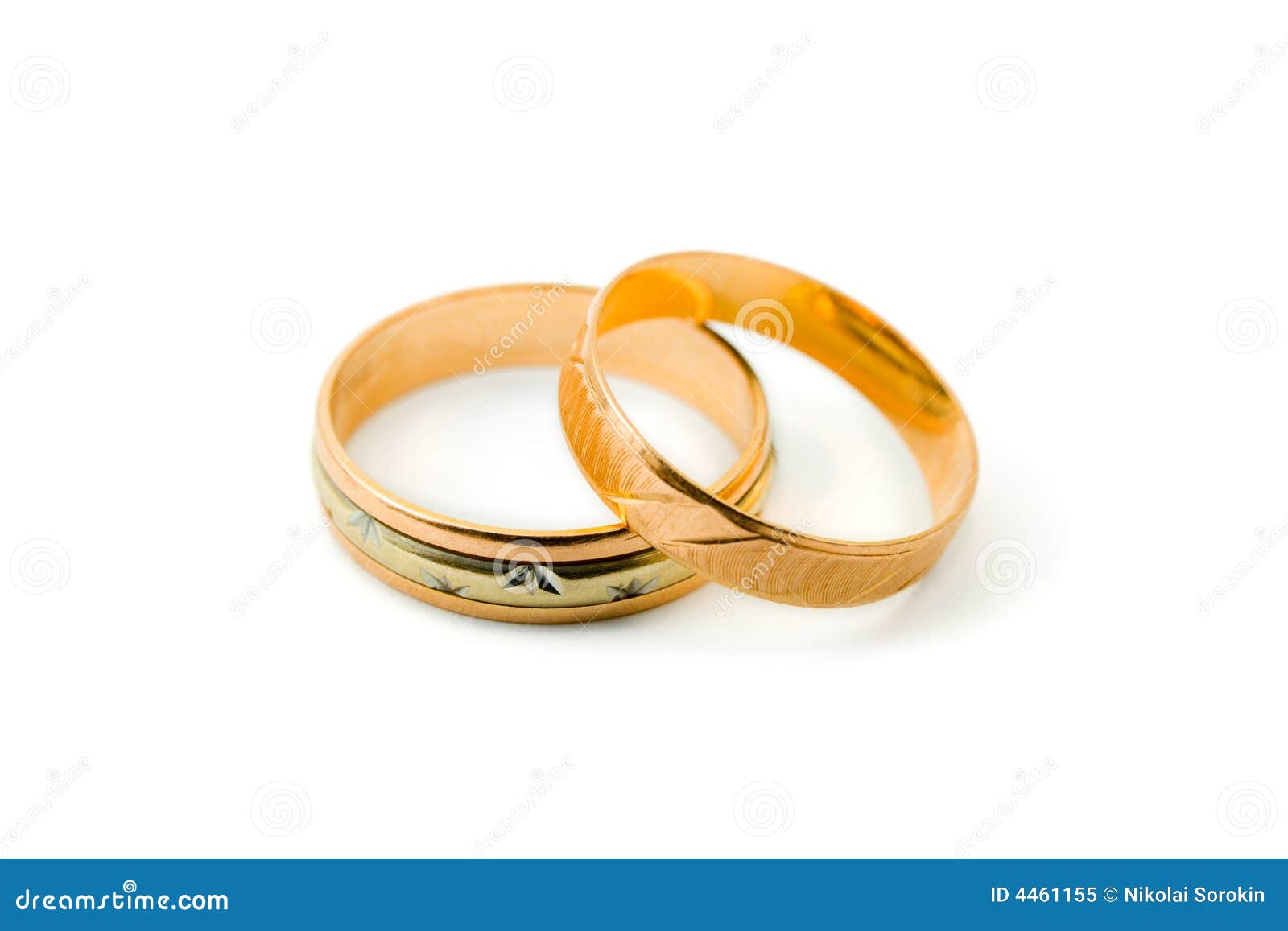 Two Gold Rings Above And Below On Black Doff Background Stock ...