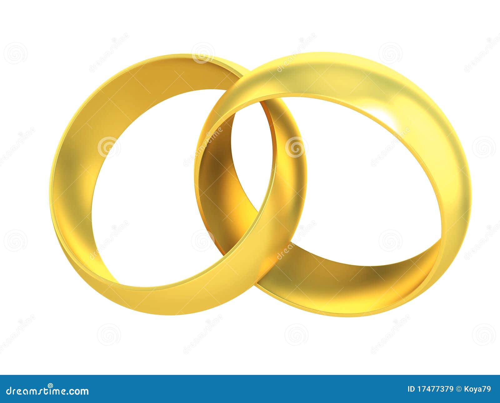 Two Gold Rings Crossed 3d Illustration Stock Illustration ...