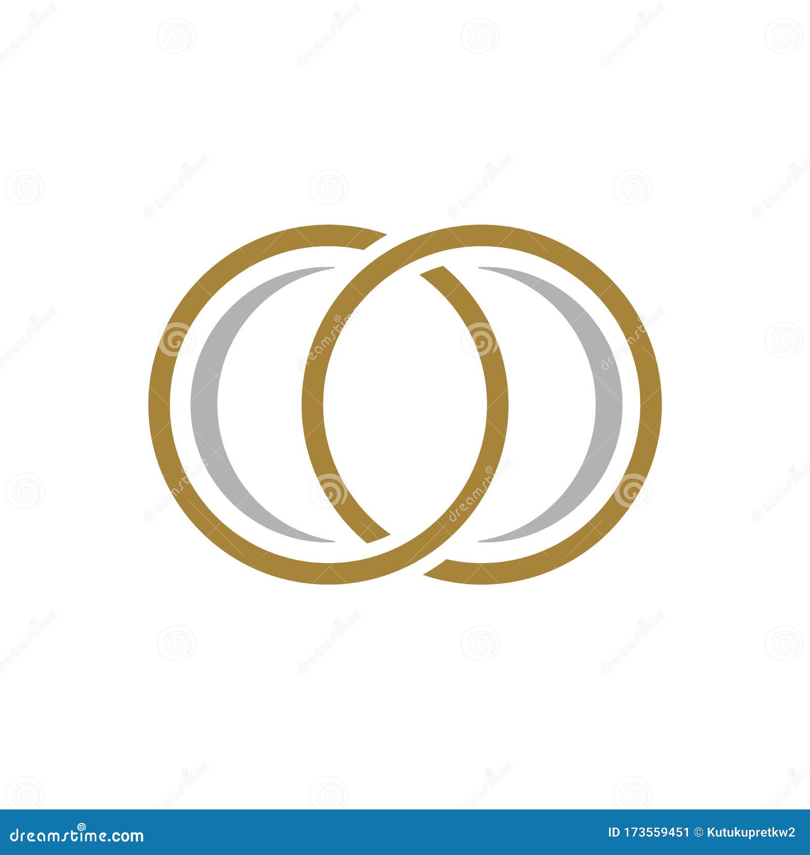 Two Gold Rings Infinity Logo Template Illustration Design. Vector EPS ...