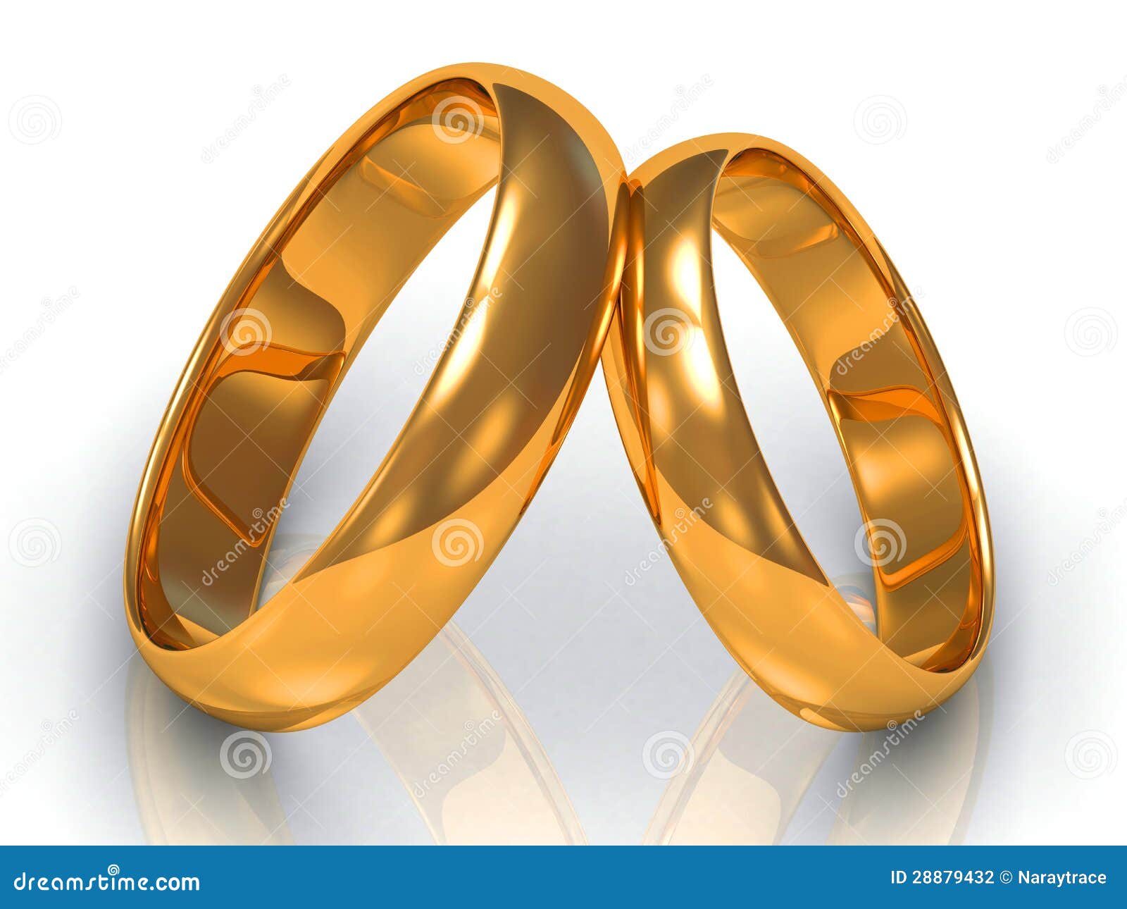 Two Gold Rings Tilted At Each Other Stock Illustration - Illustration ...
