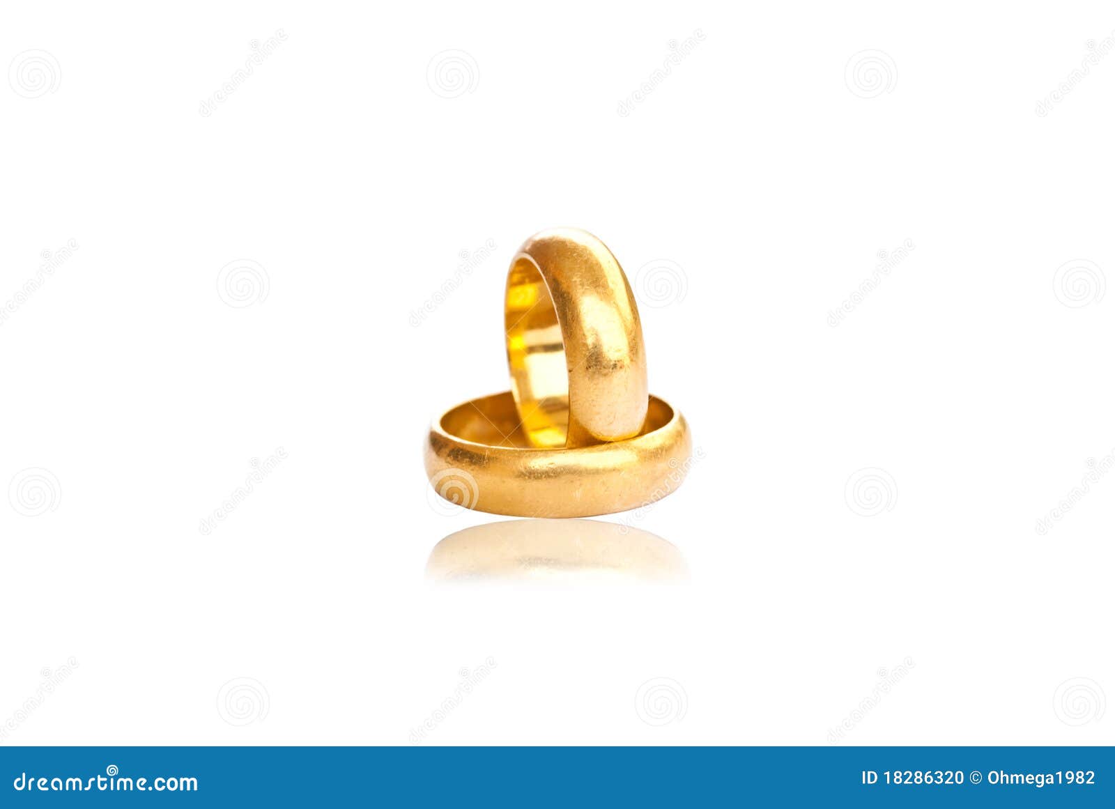 Two Gold Rings on the White with Shadow. Stock Photo - Image of chain ...