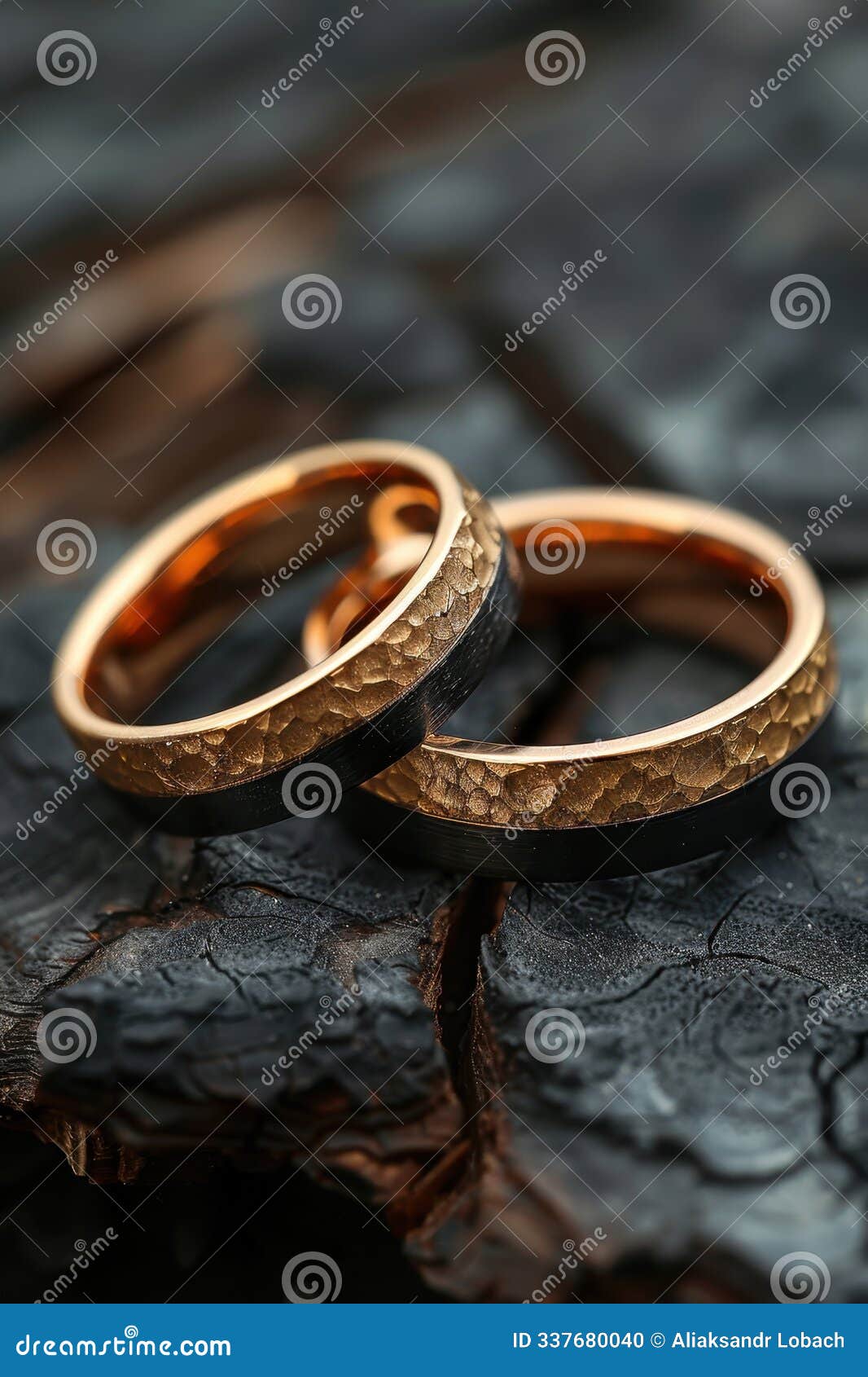 Two Gold Wedding Bands on a Casket. Gold Wedding Bands Stock Photo ...