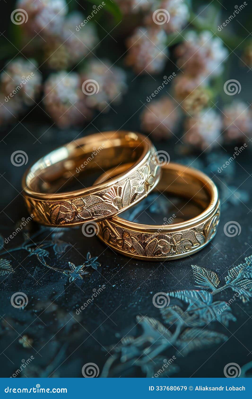 Two Gold Wedding Bands on a Casket. Gold Wedding Bands Stock Image ...