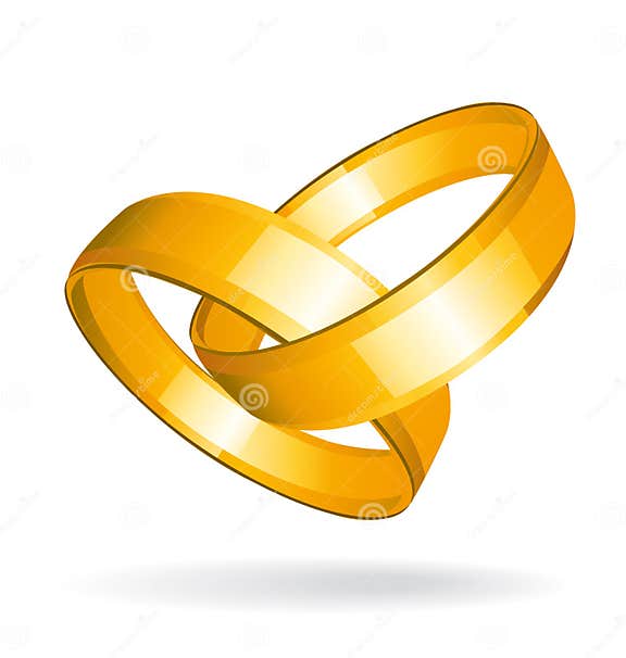 Two gold wedding rings stock vector. Illustration of gold - 10803346