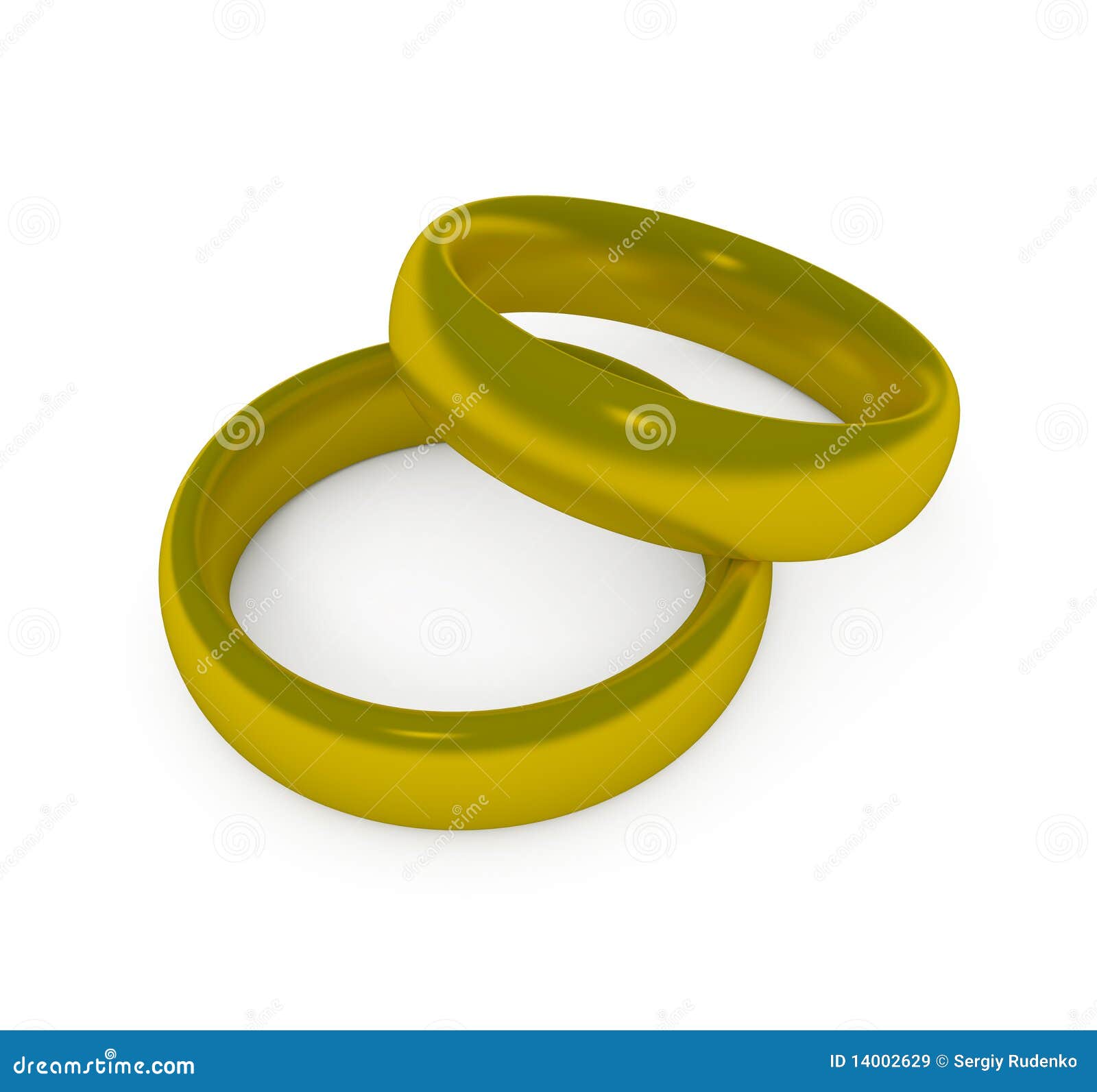 Two gold wedding rings stock illustration. Illustration of isolated ...