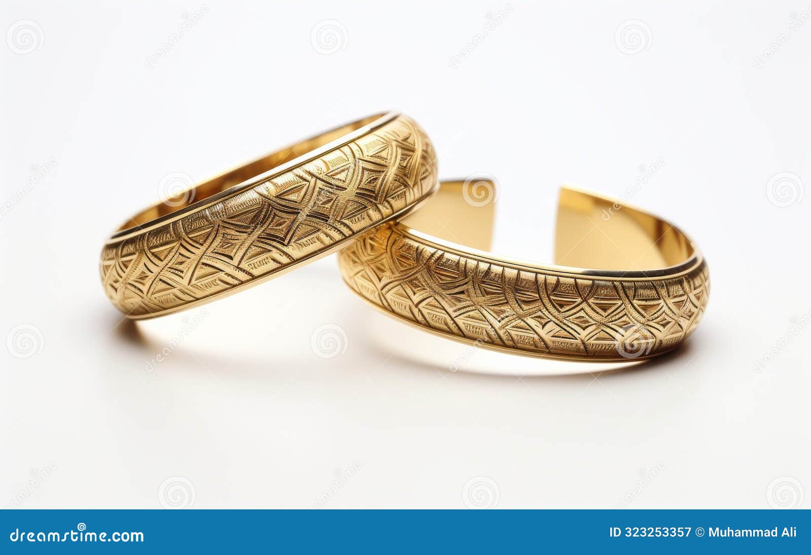 A Two Gold Wedding Rings Side by Side Stock Image - Image of forever ...