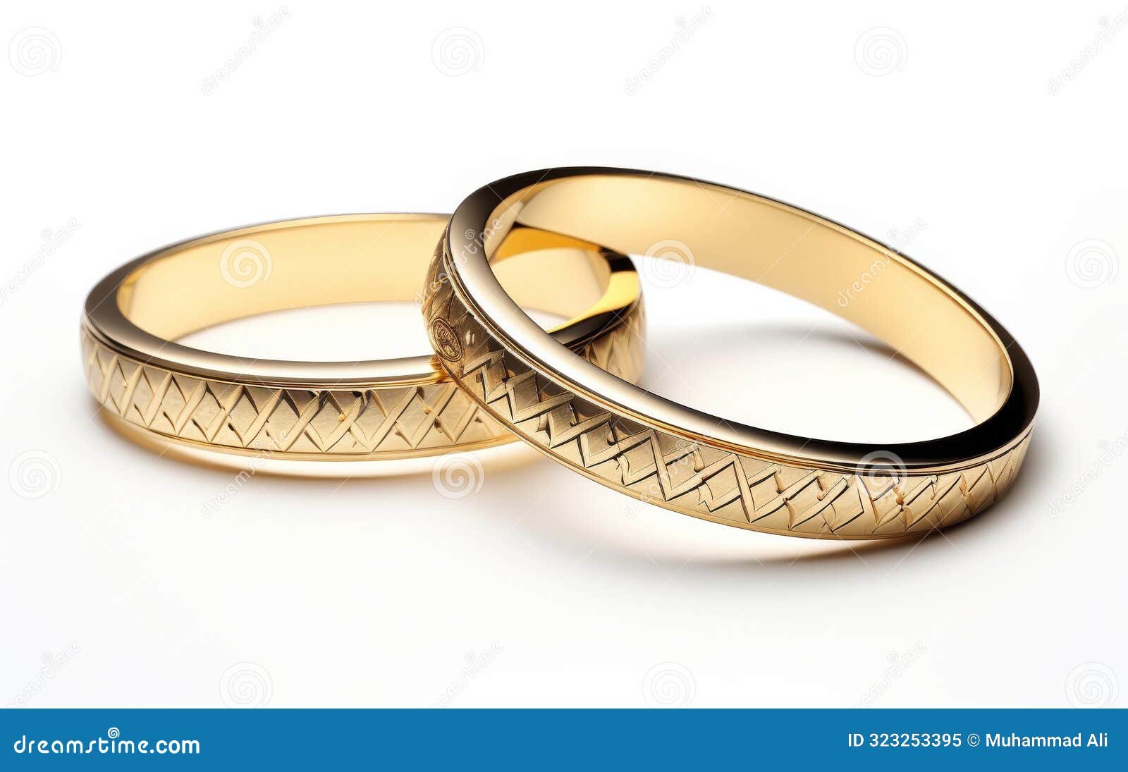 A Two Gold Wedding Rings Side by Side Stock Image - Image of ...