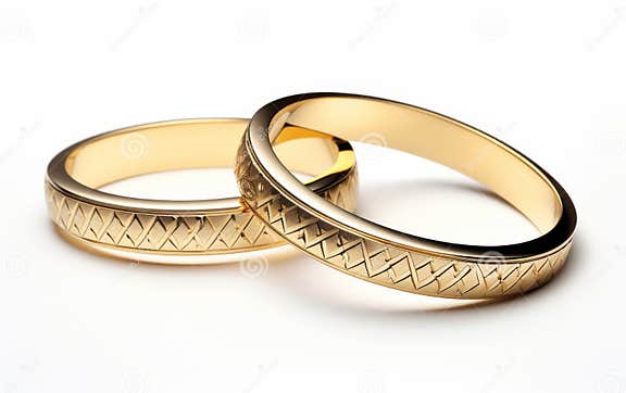 A Two Gold Wedding Rings Side by Side Stock Image - Image of ...
