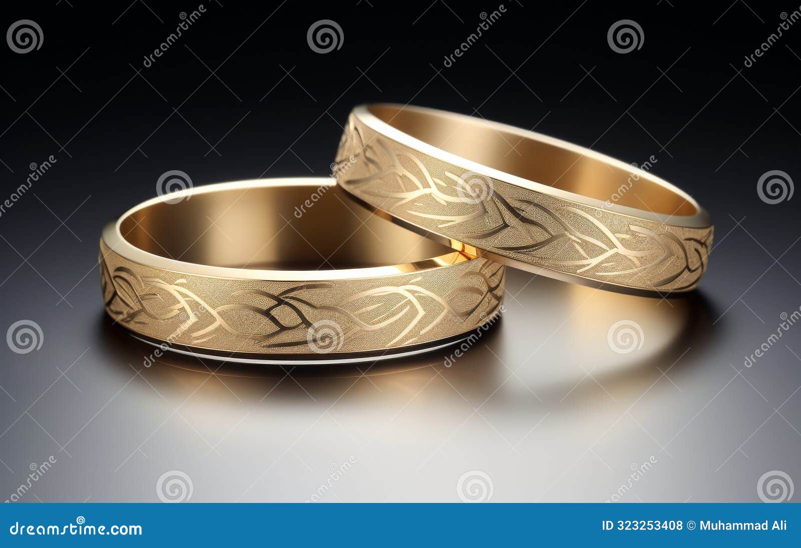 A Two Gold Wedding Rings Side by Side Stock Photo - Image of wife ...