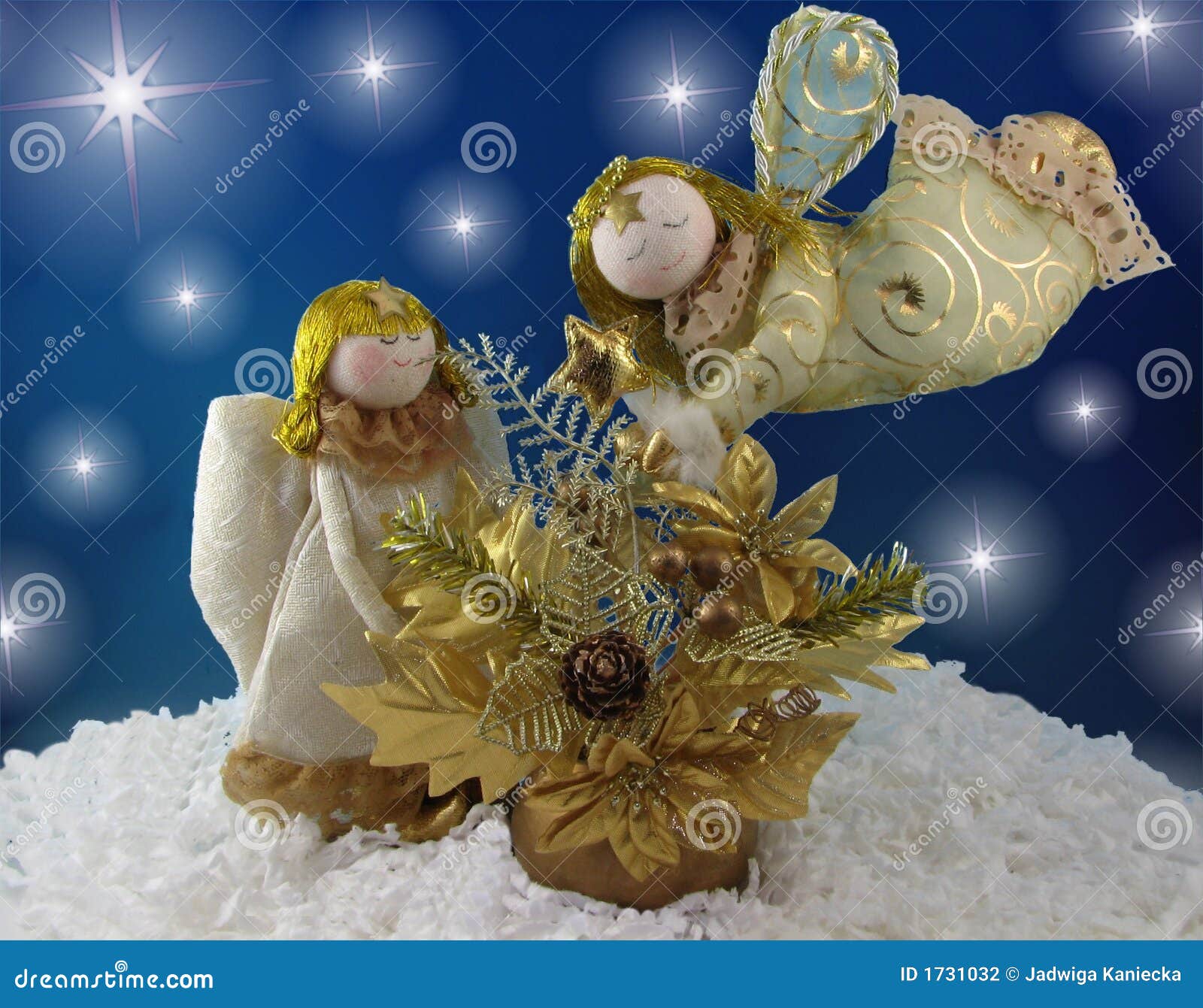 Two golden angels stock photo. Image of season, gold, ornament - 1731032