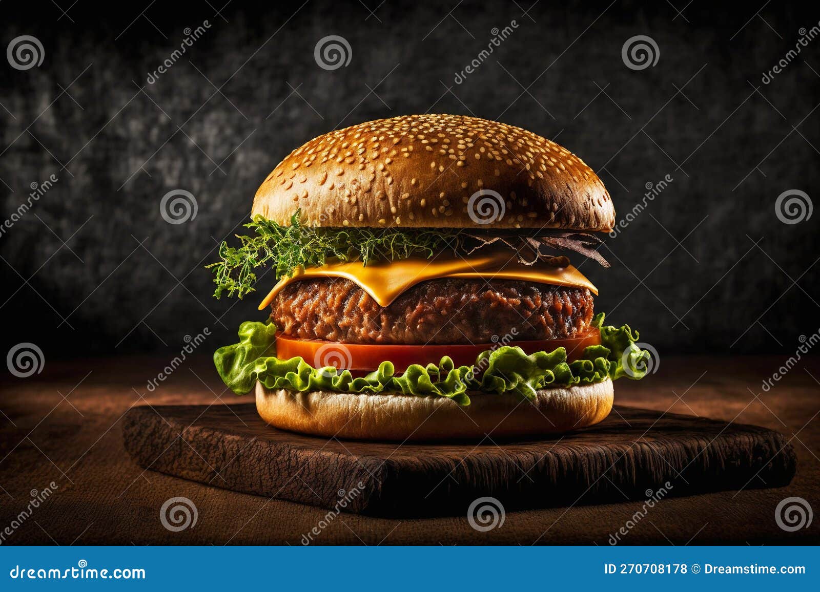 Two Golden Buns with Layer of Beef with Ketchup and Lettuce Leaves in ...